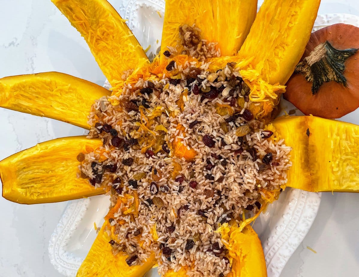 Rice Stuffed Pumpkin Fall Recipe | Stroller in the City